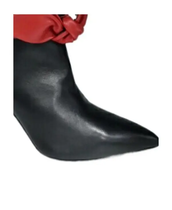Saint Laurent Pointed Ankle Boots With Contrasting Knot Detail