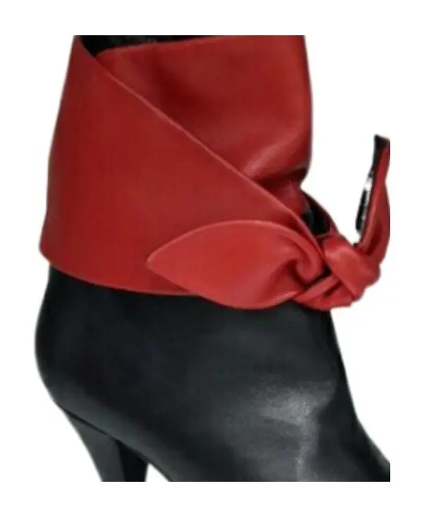 Saint Laurent Pointed Ankle Boots With Contrasting Knot Detail
