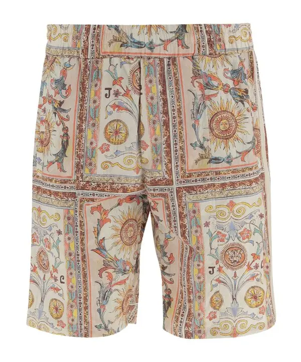 Just Cavalli Printed Straight-sided Shorts - Nude