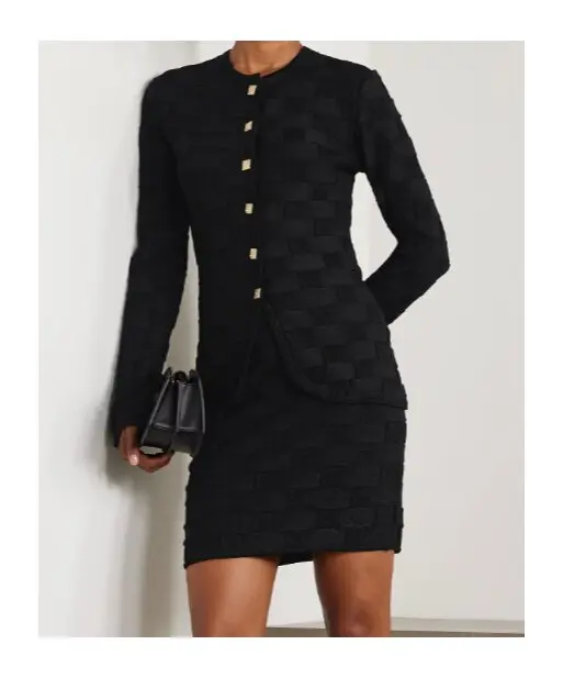 Tove Uma Jacquard-knit Cardigan