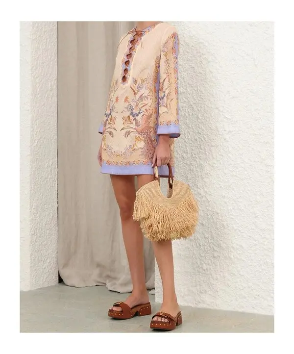 Zimmermann Indra Floral Mini Dress - Nude