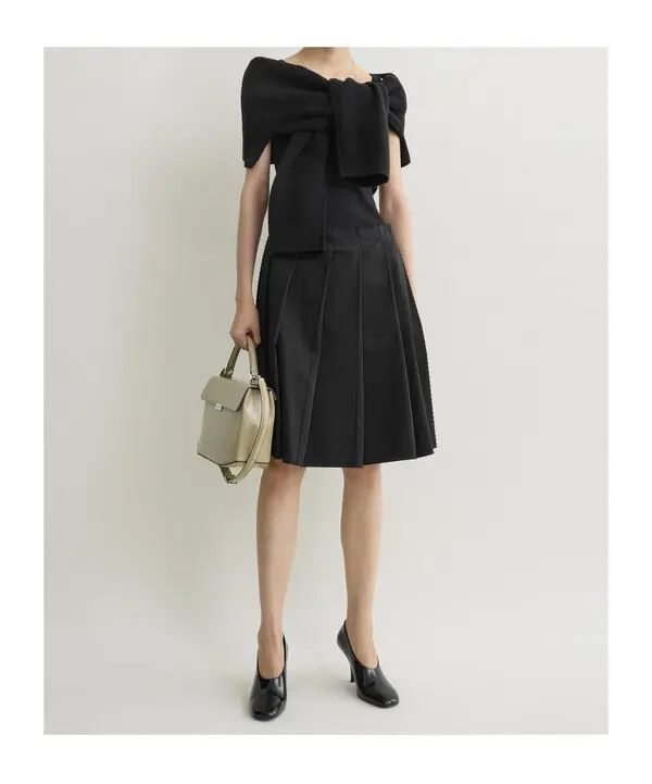 TOTEME Beaded Pleat Skirt - Black
