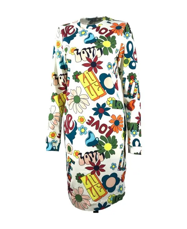 Moschino Print Long Sleeve Dress - Multicolor