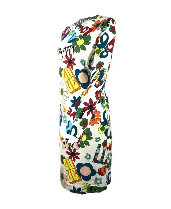 Moschino Print Long Sleeve Dress - Multicolor