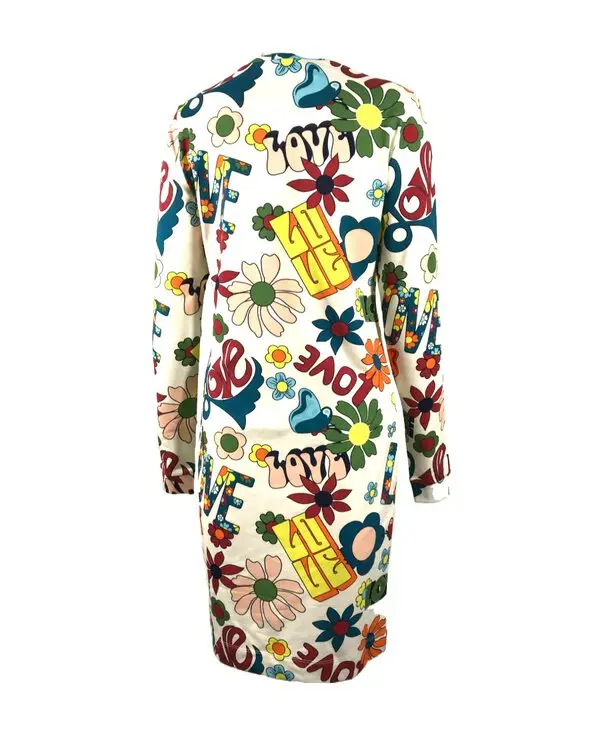 Moschino Print Long Sleeve Dress - Multicolor