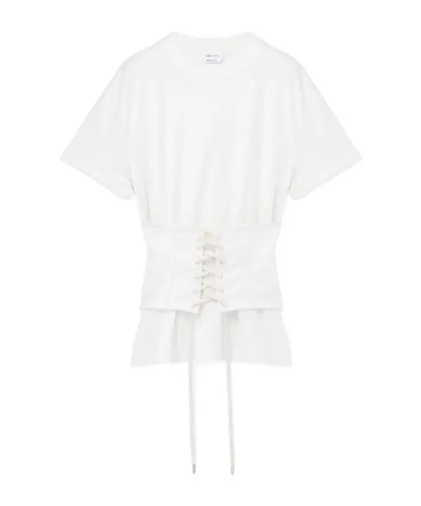 Alexander McQueen Corset Lace-up T-shirt - Ivory