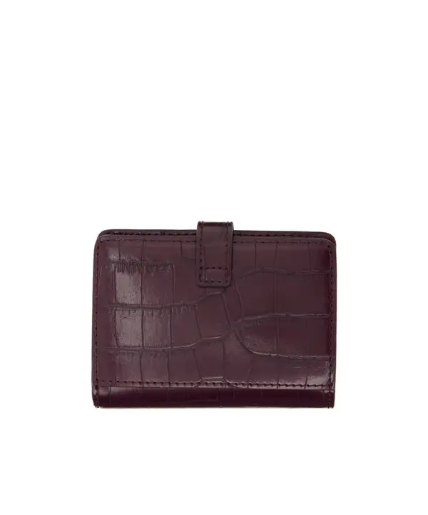 GANNI Sue Ultra-thin Flip Wallet - Wine Red