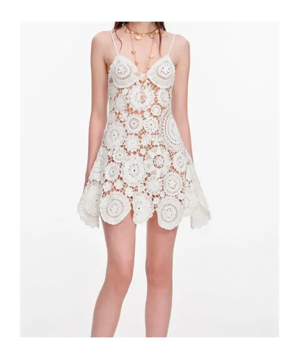 SELF-PORTRAIT Crochet Mini Dress
