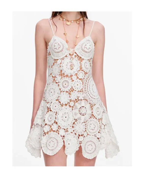 SELF-PORTRAIT Crochet Mini Dress