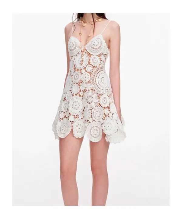 SELF-PORTRAIT Crochet Mini Dress