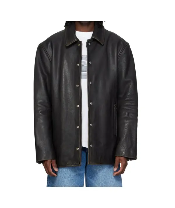 Alexander Wang Leather Snap Front Jacket