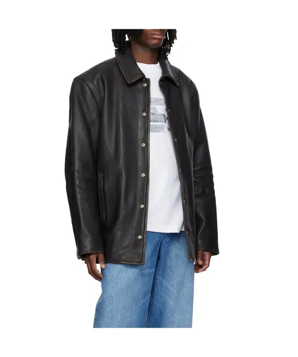 Alexander Wang Leather Snap Front Jacket