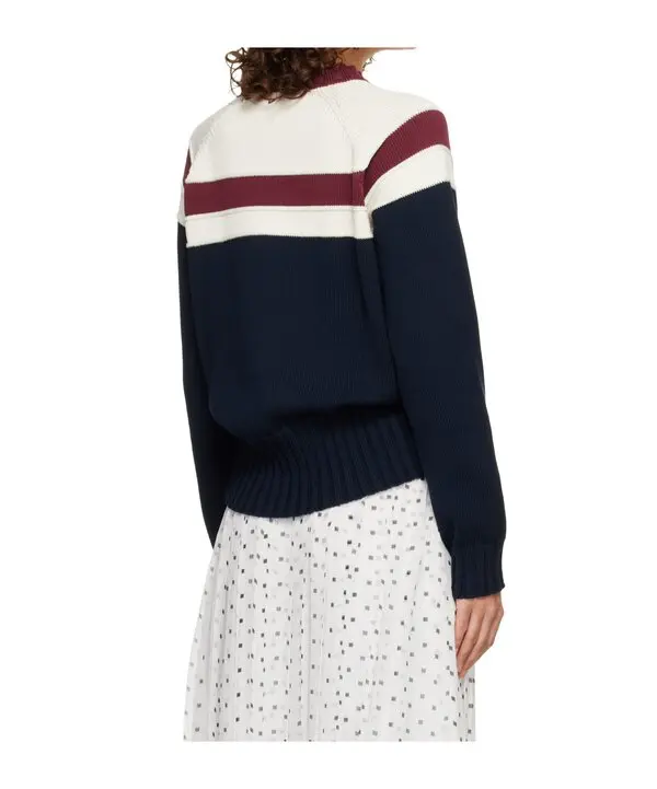Marni Contrast Stripe Cotton Sweater - Eclipse