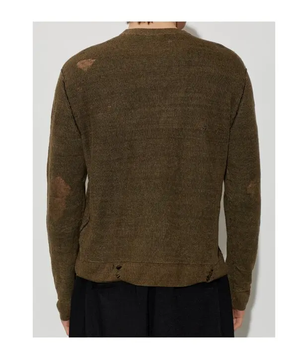 DIESEL® Distressed Fine Knit Sweater - Brown