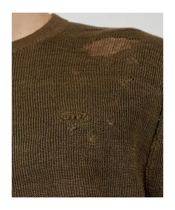 DIESEL® Distressed Fine Knit Sweater - Brown
