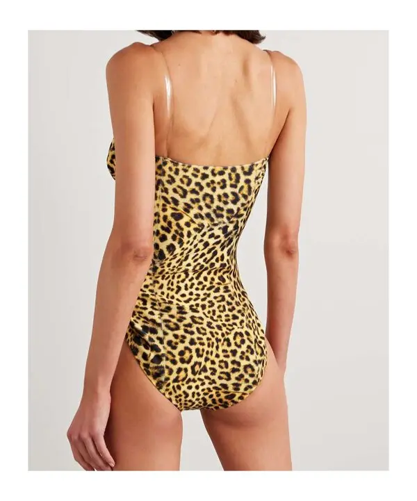 Norma Kamali Strapless Leopard-print One-piece Swimsuit