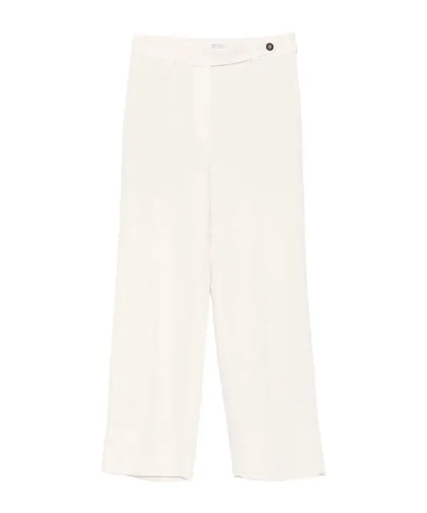 Brunello Cucinelli Pleated Straight-leg Trousers - White