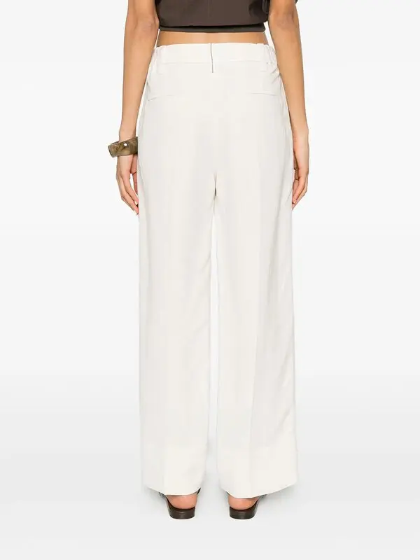 Brunello Cucinelli Pleated Straight-leg Trousers - White