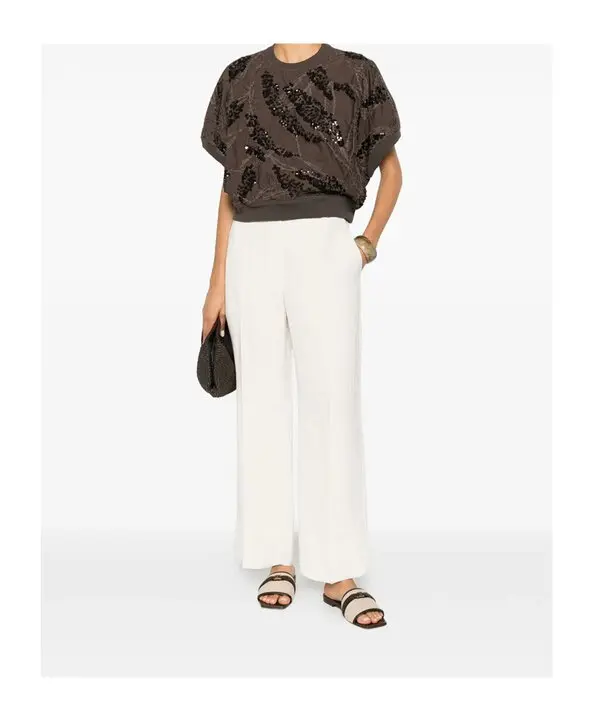 Brunello Cucinelli Pleated Straight-leg Trousers - White