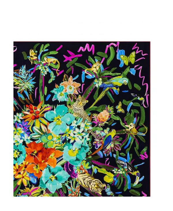FERRAGAMO Printed Silk Scarf - Black