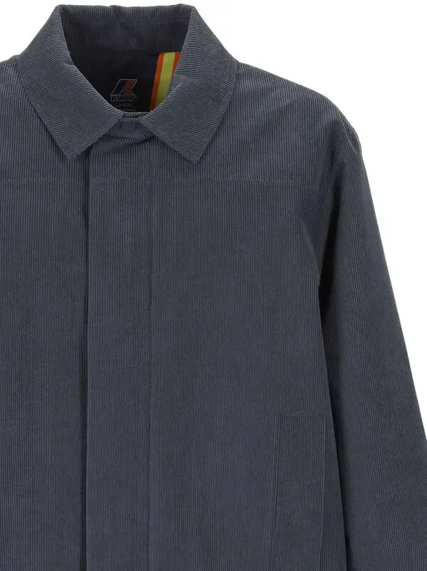 K-WAY Corduroy Jacket With Turn-down Collar And Buttoned Cuffs