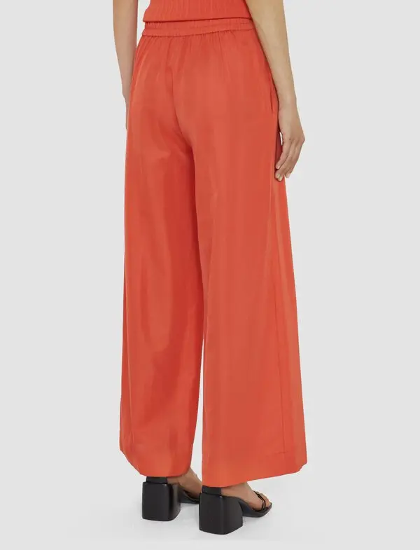 JOSEPH Thurlow Silk And Cotton-blend Wide-leg Pants