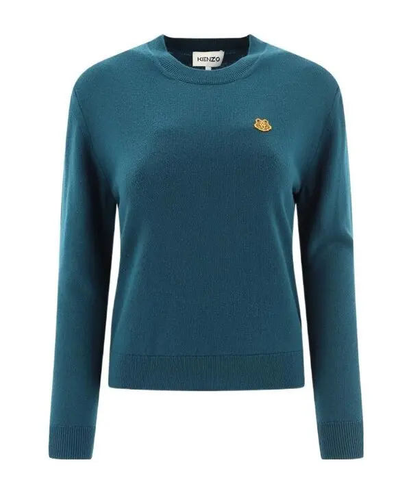 Kenzo Tiger Patch Wool Jumper - Blue