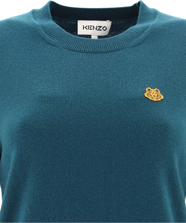 Kenzo Tiger Patch Wool Jumper - Blue