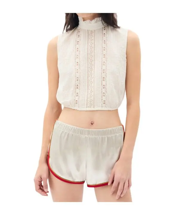 ANN DEMEULEMEESTER Bee High Neck Cropped Top - Nude