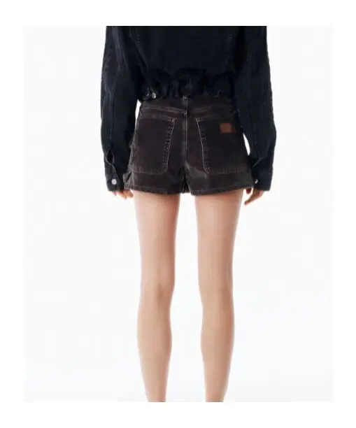 Alexander Wang Flocked Denim Mini Skort