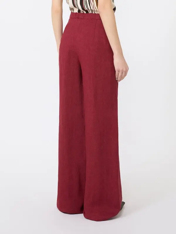 Max Mara Drawstring Wide Leg Trousers - Brick Red