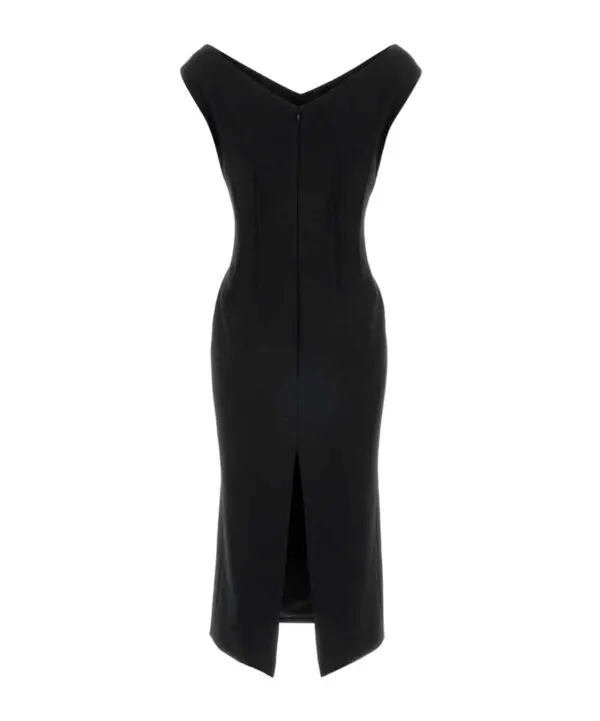 JIL SANDER V-neck Sleeveless Midi Dress