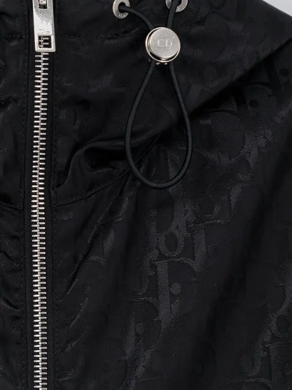 Dior Zipped Cropped Jacket With Cd Signature Buttons - Black