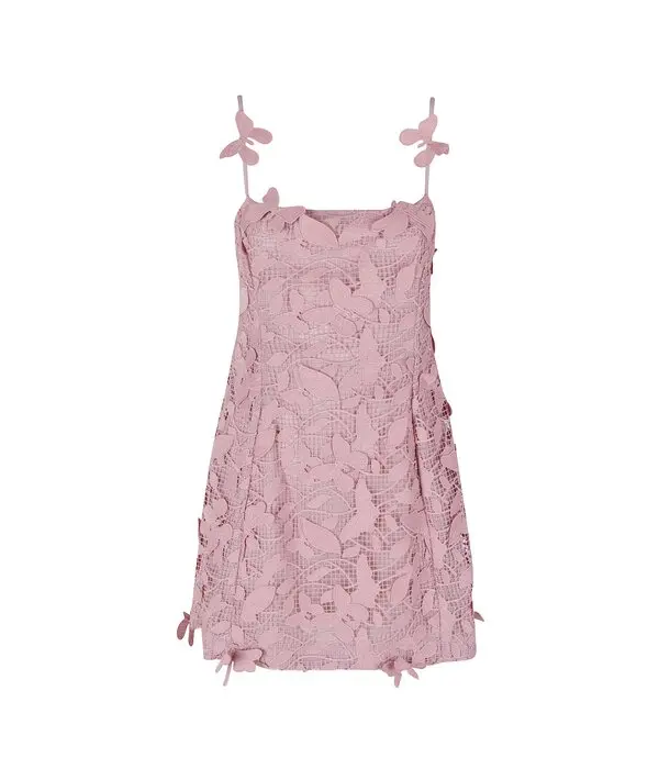 Blumarine Macramé Lace Mini Dress - Pink