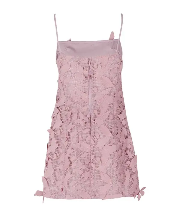 Blumarine Macramé Lace Mini Dress - Pink