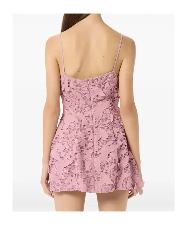 Blumarine Macramé Lace Mini Dress - Pink