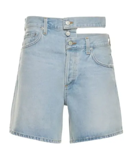 AGOLDE Damaged Belted Shorts - Gray