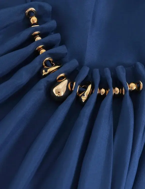 Zimmermann Aster Pleated Embellished Maxi Dress