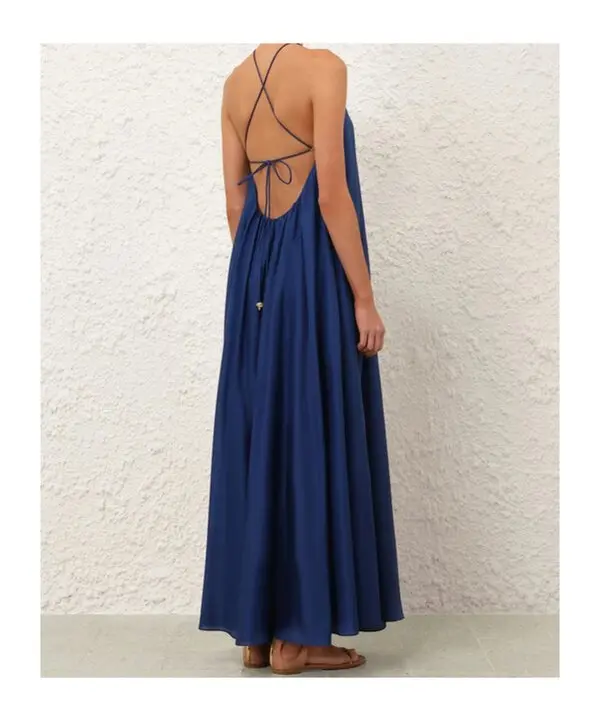 Zimmermann Aster Pleated Embellished Maxi Dress