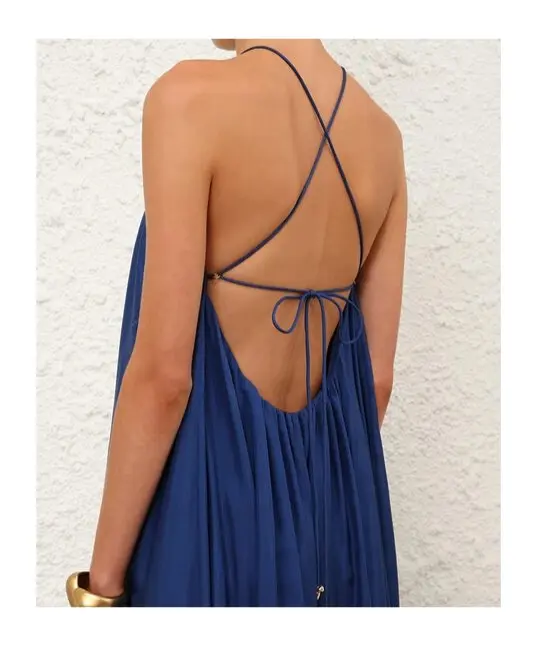 Zimmermann Aster Pleated Embellished Maxi Dress