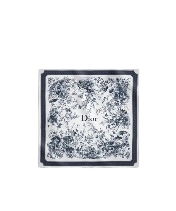 Dior Toile De Jouy Floral Garden 90 Square Scarf - White