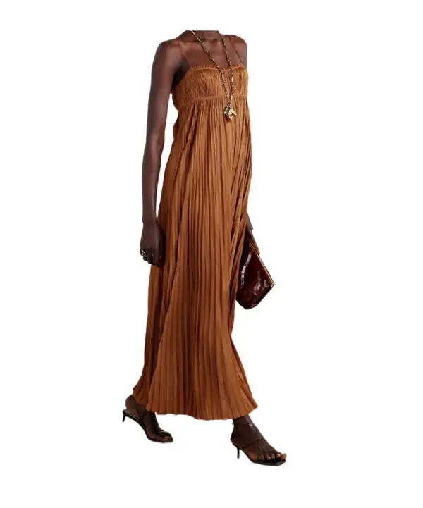Ulla Johnson Halterneck Pleated Maxi Dress