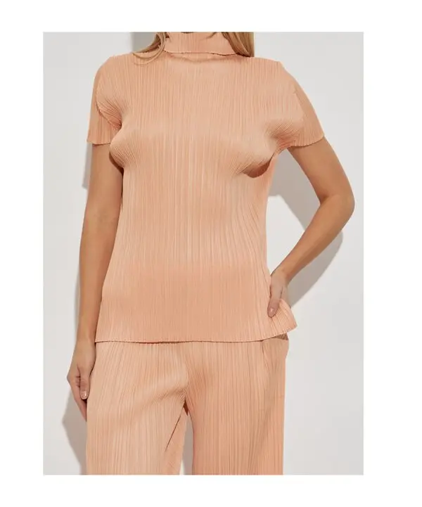 PLEATS PLEASE BY ISSEY MIYAKE Pleated High-neck Blouse