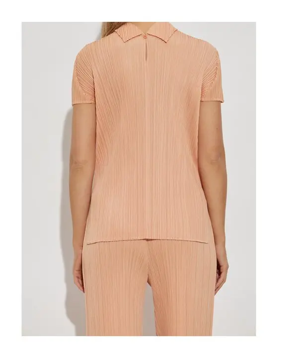 PLEATS PLEASE BY ISSEY MIYAKE Pleated High-neck Blouse