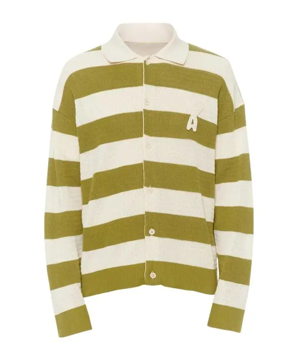 AMI Paris De Coeur Striped Cardigan