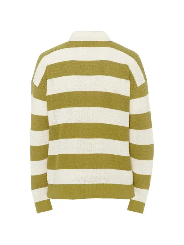 AMI Paris De Coeur Striped Cardigan
