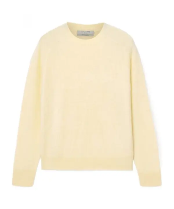 ALLSAINTS Rebel Cashmere Crew Neck Jumper - Hay Yellow