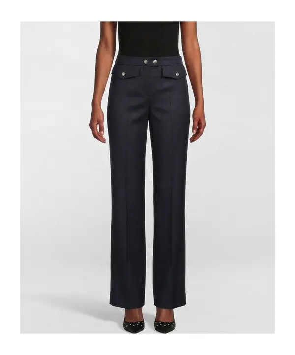 Alexander McQueen Buttoned Waist Straight Leg Pants
