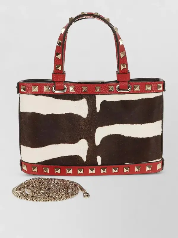 Valentino Garavani Rockstud Animal Patterned Tote Bag - Black
