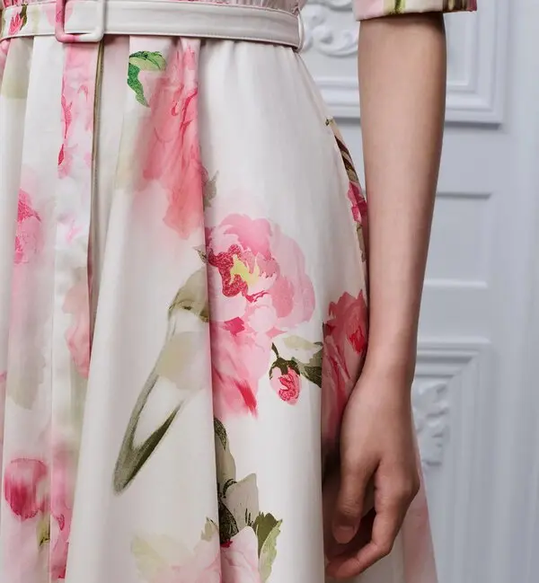 Dior Mid-length Belted Shirtdress With Floral Print
